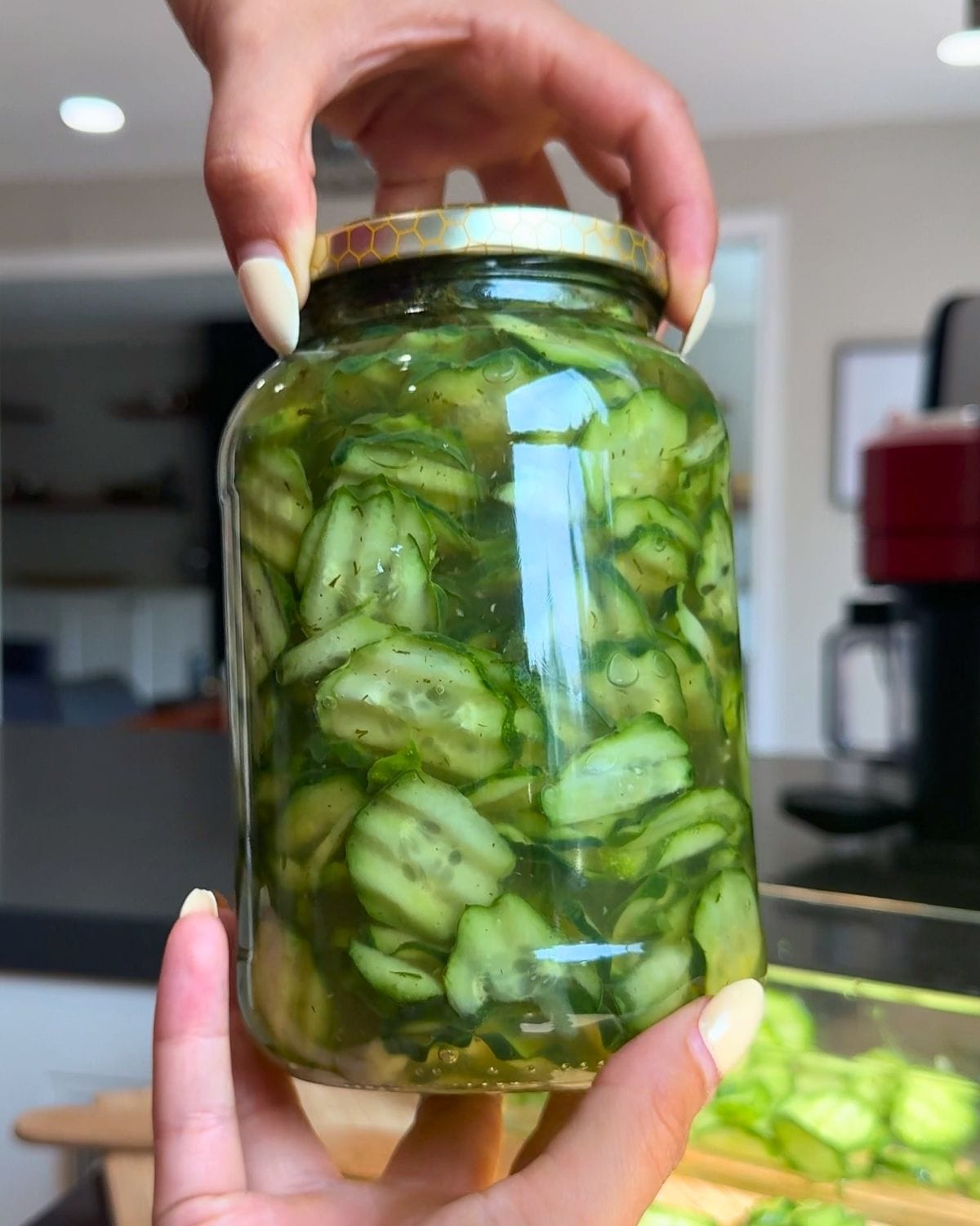 Easy Homemade Pickles (15 Minutes) - Minoo Makes Stuff